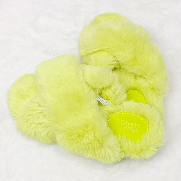 stars above | Shoes | Nwot Beautiful Neon Green Paris Crossband Fur ...